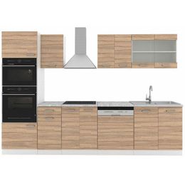VICCO - Küchenzeile R-Line 300cm Weiß/Sonoma Modern