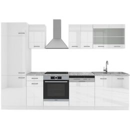 VICCO - Küchenzeile R-Line 300cm Weiß Hochglanz Modern