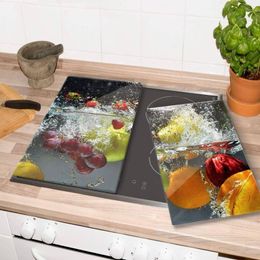 K&L WALL ART Glasabdeckplatte Erfrischendes Obst Herdabdeckplatte 60x52cm Servierplatte