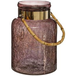 Atmosphera Windlicht Ritual Crackling-Glas H25cm - Pfaumen lila - Pfaumen lila