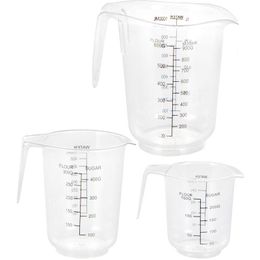 Spetebo Messbecher Set 3-teilig aus Kunststoff - 250 ml, 500 ml, 1000 ml - Messkanne