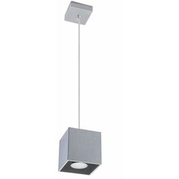 etc-shop Wohnzimmerlampe modern hängend Hängelampe grau Pendelleuchte Esstisch, Aluminium, 1x GU10, LxH 10x80 cm, Esszimmer, Küche