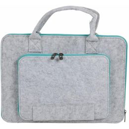BURI Laptop-Tasche aus Filz Notebooktasche Schutzhülle Aktentasche Arbeitstasche Grau