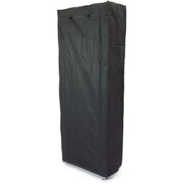 Garderobe und Schuhe Stoffschrank Faltschrank Kleiderschrank 60 x 30 x 160 cm schwarz mit Rolltore - PrimeMatik
