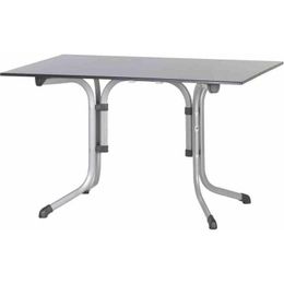 SIEGER 3160-50 Boulevard-Klapptisch vivodur, 120x80 cm graphit Stahlgestell graphit / vivodur-Tischplatte Schieferoptik anthrazit