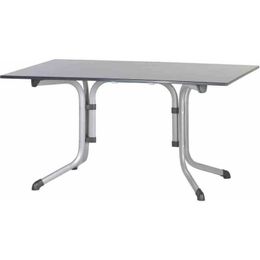 SIEGER 3170-50 Boulevard-Klapptisch vivodur, 140x90 cm graphit Stahlgestell graphit / vivodur-Tischplatte Schieferoptik anthrazit