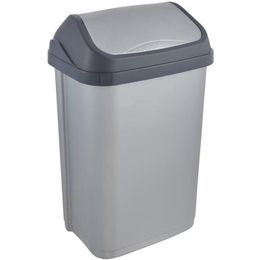 keeeper - Mülldose mit schwingender Deckel, 25 l, Swontje, Silber
