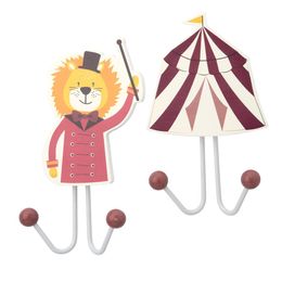 Topolino 2 Kleiderhaken mit Zirkus-Motiven