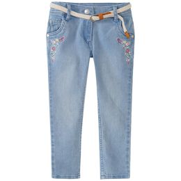 Topolino Mädchen Skinny-Jeans mit Blüten-Stickerei