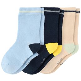 Topomini 3 Paar Baby Socken mit farbiger Ferse