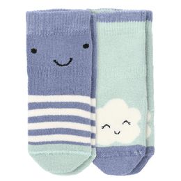 Topomini 2 Paar Newborn Frotte-Socken im Muster-Mix