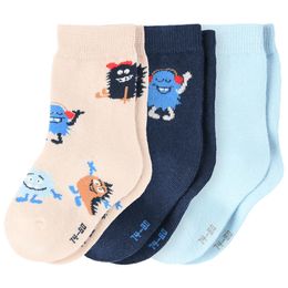 Topomini 3 Paar Baby Socken mit Monster-Motiven