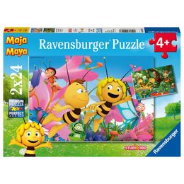 RAVENSBURGER VERLAG Ravensburger Kinderpuzzle - 09093 Die kleine Biene Maja - Puzzle für Kinder ab 4 Jahren, Biene Maja Puzzle mit 2x24 Teilen