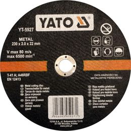Yato Trennscheibe Flexscheibe Metall-Trennscheibe für Winkelschleifer Metalltrennscheibe +230x2.0x22mm