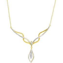 Firetti Kette mit Anhänger Schmuck Geschenk Silber 925 Halsschmuck Halskette Statement Tropfen, mit Diamanten, gelb|goldfarben|silberfarben