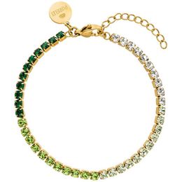 PURELEI Armband Schmuck Geschenk Green Glow Armschmuck Armkette, 23452, mit Zirkonia (synth), gelb|goldfarben|grün|weiß