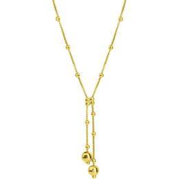 Firetti Kette mit Anhänger Schmuck Geschenk Silber 925 Halsschmuck Halskette Y-Kette mit Kugeln, gelb|goldfarben