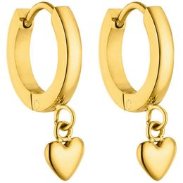 PURELEI Paar Creolen Schmuck Geschenk Lovely Heart Herz Ohrringe, 2203, gelb|goldfarben