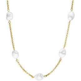 PURELEI Perlenkette Schmuck Geschenk Malahi, 2024, mit Süßwasserzuchtperle, gelb|goldfarben|weiß