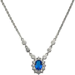 Firetti Kette mit Anhänger Schmuck Geschenk Silber 925 Halsschmuck Halskette Entourage, mit Kristall, Zirkonia (synth), blau|silberfarben|weiß