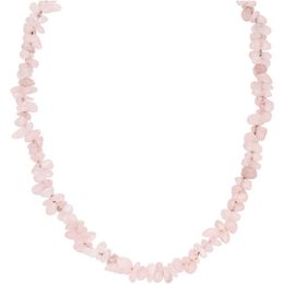 PURELEI Perlenkette Schmuck Geschenk Rose Quarz, 23381, mit Rosenquarz, gelb|goldfarben|rosa