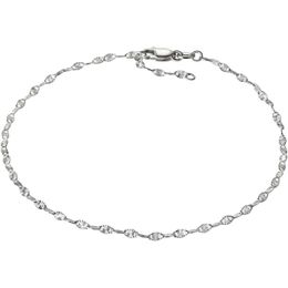 Firetti Fußkette Schmuck Geschenk Silber 925 Körperschmuck Plättchenkette Stern Motiv, silberfarben