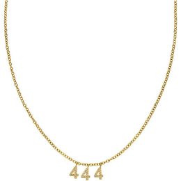 PURELEI Kette mit Anhänger Schmuck Geschenk Angel Numbers, 23401, 111-222-444-777, mit Zirkonia (synth), gelb|goldfarben