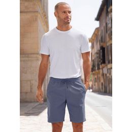 John Devin Shorts Bermuda kurze Hose aus elastischer Baumwoll-Qualität, blau|grau