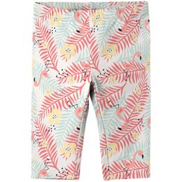 name it - Capri-Leggings NMFVIVIAN TROPICAL in white alyssum, Gr.92