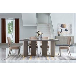 JVmoebel Essgruppe, Komplette Esszimmer Garnitur Tisch + 4x Stühle Luxus Essgruppe