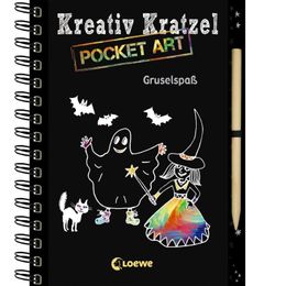 Loewe Verlag Kreativ-Kratzel Pocket Art: Gruselspaß, Kartoniert (TB)