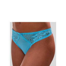 Vivance String blau Gr. 32/34 für Damen. Mit Spitze, Schleife. Körpernah