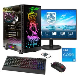 E (A bis G) Hyrican Gaming-PC-Komplettsystem "Rockstar SET02444" Computer-Komplettsysteme Gr. Microsoft Windows 11 Home (64 Bit), 16 GB RAM 1000 GB SSD, schwarz PC Sets