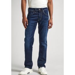 Regular-fit-Jeans Pepe Jeans "CASH" Gr. 33, Länge 32, blau (darkblue, used) Herren Jeans Regular Fit