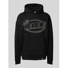 Review Hoodie mit Label-Print