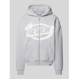 Review Sweatjacke mit Label-Print