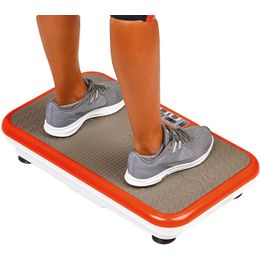 MediaShop Vibrationsplatte VIBROSHAPER COMPACT, 120 W, 3 Intensitätsstufen, (Set, mit Trainingsbändern), grau|orange