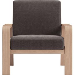 Sit & More sit&more Sessel Kolding, Armlehnen aus Buchenholz in natur, verschiedene Bezüge und Farben, grau