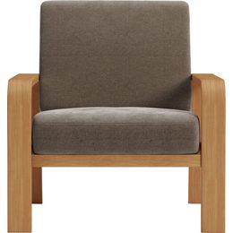 Sit & More sit&more Sessel Kolding, Armlehnen aus eichefarbigem Buchenholz, verschiedene Bezüge und Farben, braun