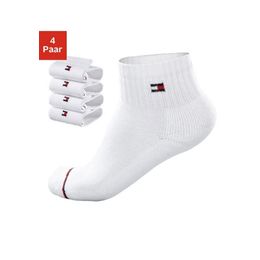 Tommy Hilfiger Kurzsocken (4-Paar) mit weichem Frottee, weiß