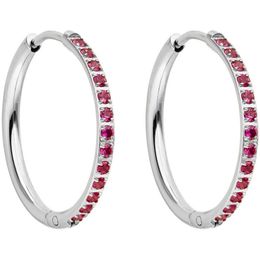 PURELEI Paar Creolen Schmuck Geschenk Romance Ohrringe, 23452, mit Zirkonia (synth), rosa