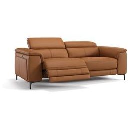 Sofanella Ledercouch MARINO 3-Sitzer Ledersofa Relaxcouch - Braun