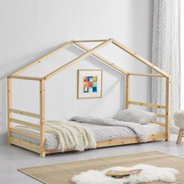 en.casa® en.casa Kinderbett Vardø 90x200 cm mit Lattenrost Holz