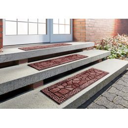 Stufenmatte Outdoor, 2er Set, ANDIAMO, rechteckig, Höhe: 6 mm, Outdoor-Stufenmatten, Stein Motiv, Gartenbereich, Außenbereich, beige