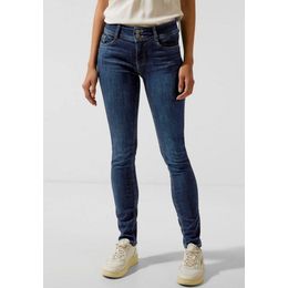 Street One Slim-fit-Jeans mit Markenlabel hinten, blau