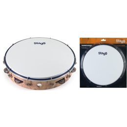 Stagg Tamburin TAB-112P/WD 12 Zoll stimmbares Kunstststoff Tambourin