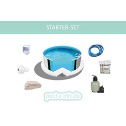 Poolomio Pool STARTER SET Stahlwandpool Rund Ibiza Ø 500 x 150 cm (Set)
