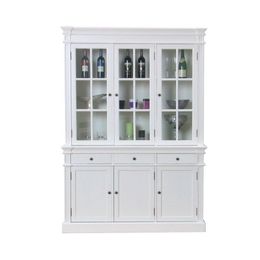 ebuy24 Vitrine Amaretta 3-Türig Vitrinenschrank antik weiß