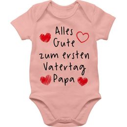 Shirtracer Shirtbody Alles Gute zum ersten Vatertag Handschrift schwarz Geschenk Vatertag Baby