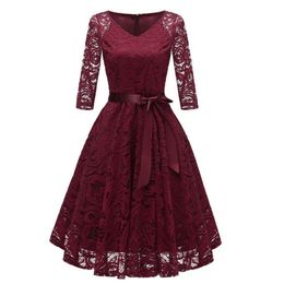 ZWY Cocktailkleid Damen Cocktailkleider aus Chiffon mit Saum Retro- für Damen